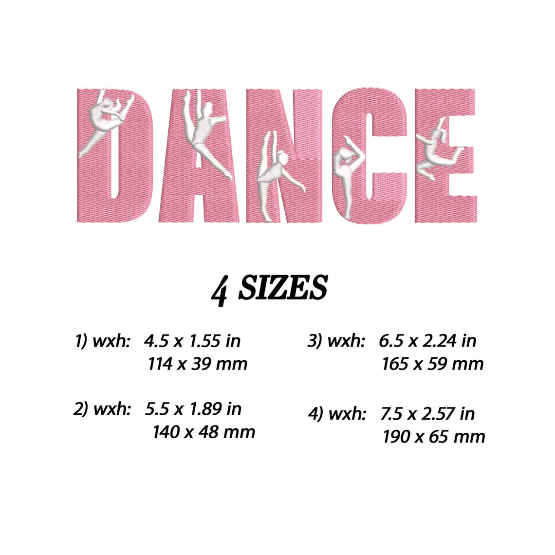 Dance Lettering Embroidery Design, Ballet Dancer Ballerina Machine ...