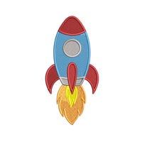 Space Rocket Machine Applique Embroidery Design - Space Rocket Applique ...