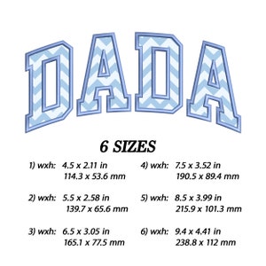 Dada Embroidery Design, Dada Arched Applique File for Machine ...