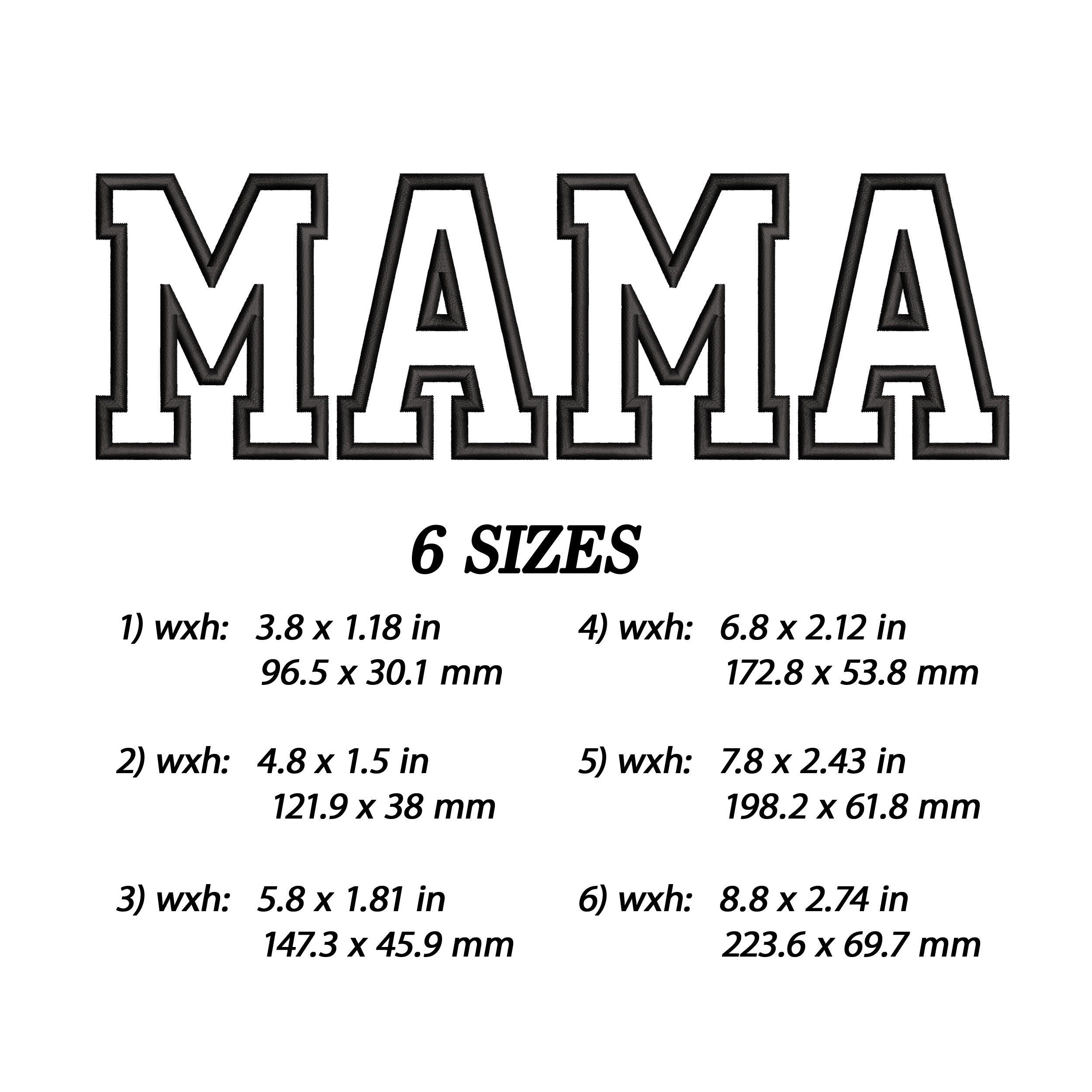 Mama Outline Embroidery Design: 6 Sizes (instant Download) - Etsy