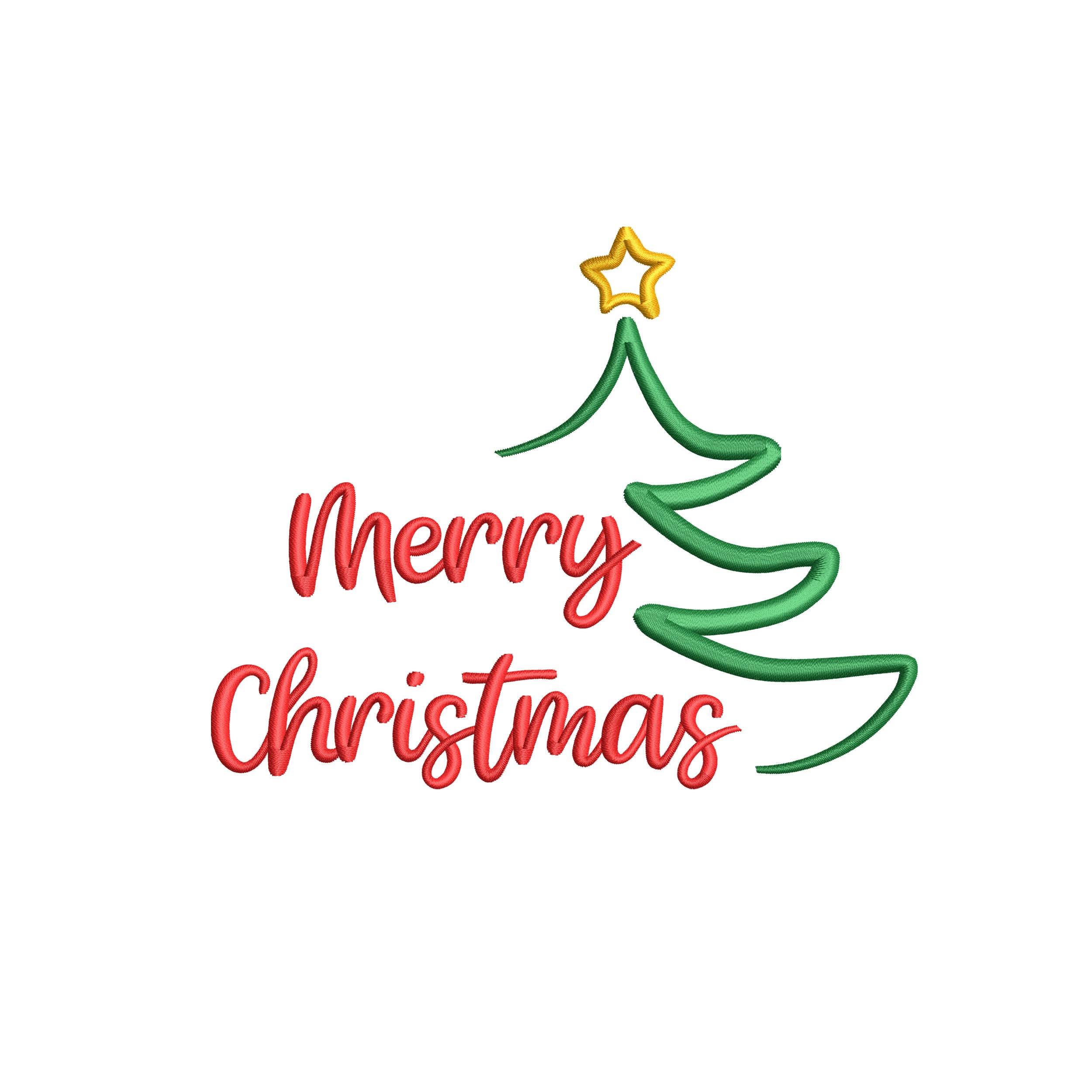 Merry Christmas Tree Machine Embroidery Design, Digital File, Instant ...