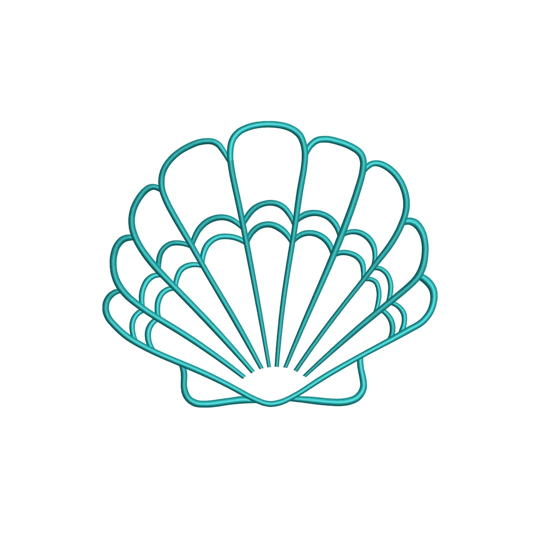 Seashell Outline Embroidery Design, Sea Shell Silhouette, 6 Sizes ...