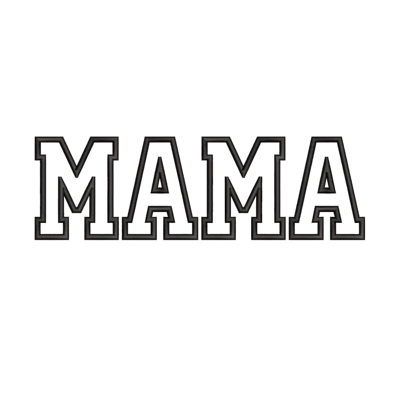 Mama Outline Embroidery Design: 6 Sizes (instant Download) - Etsy