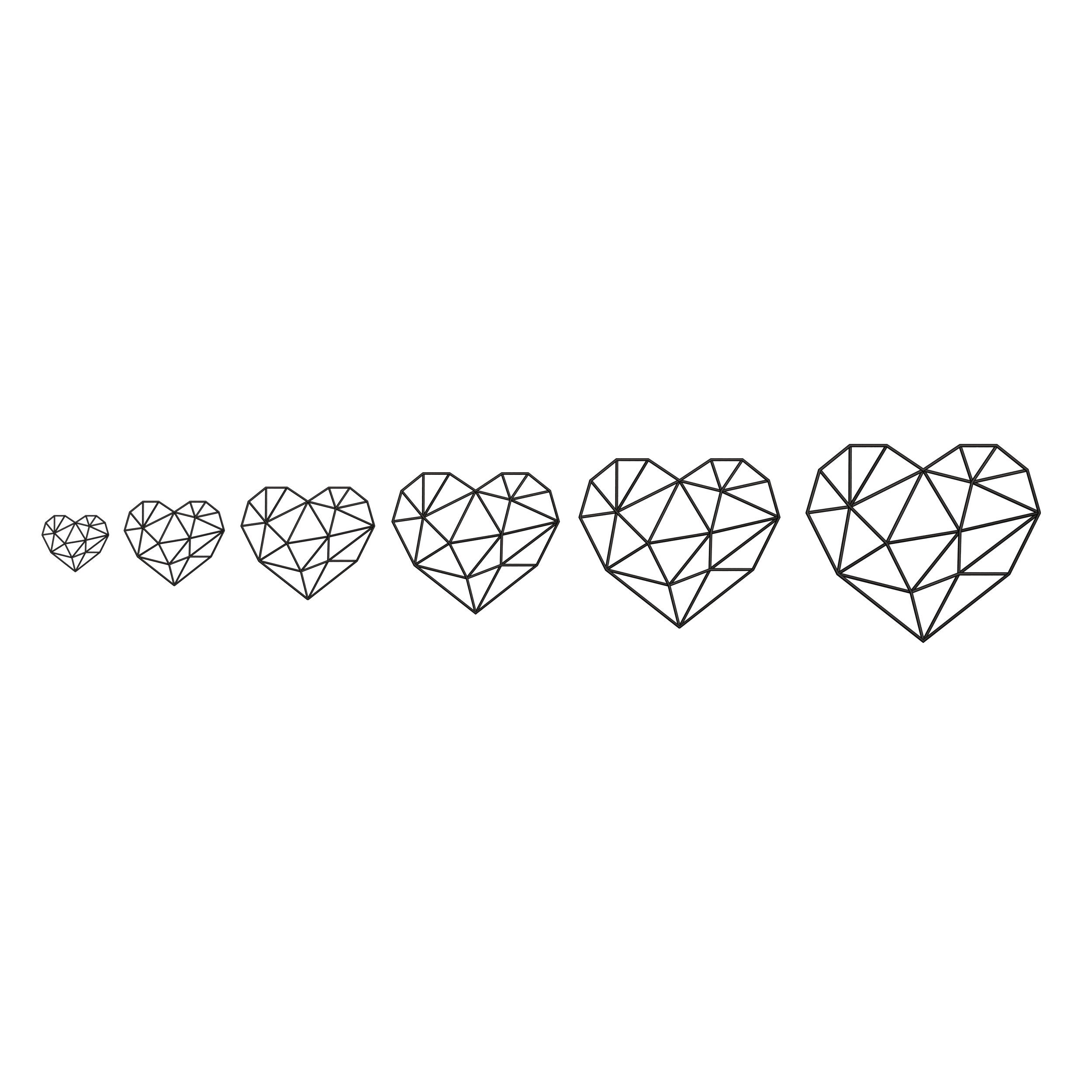 Geometric Heart Embroidery Design, Modern Line Art Embroidery File, 6 ...