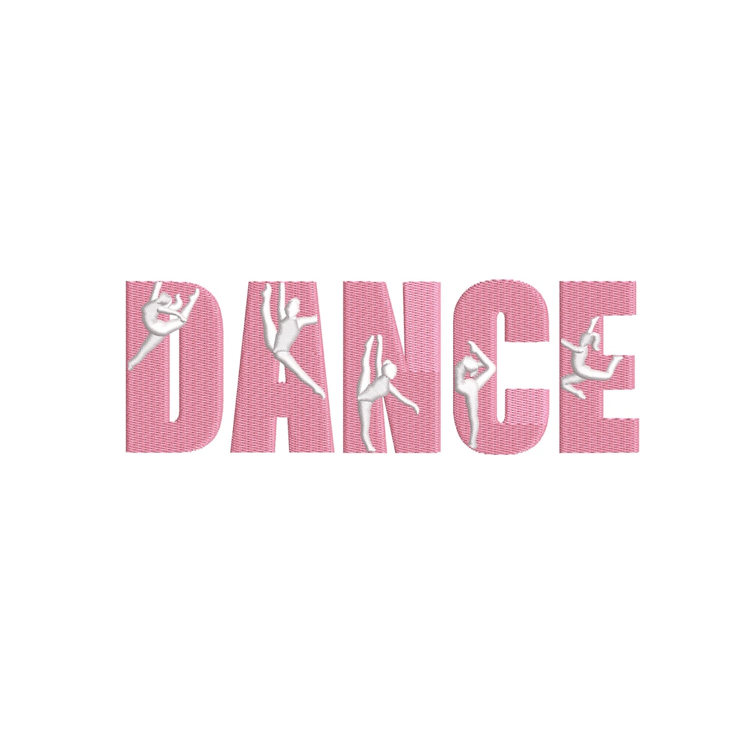 Dance Lettering Embroidery Design, Ballet Dancer Ballerina Machine ...