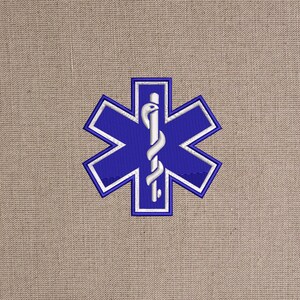 Star of Life Embroidery Design, Paramedic Rescue Symbol, Instant ...