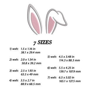 Bunny Ears Embroidery Design, Easter Machine Embroidery File, 7 Sizes ...