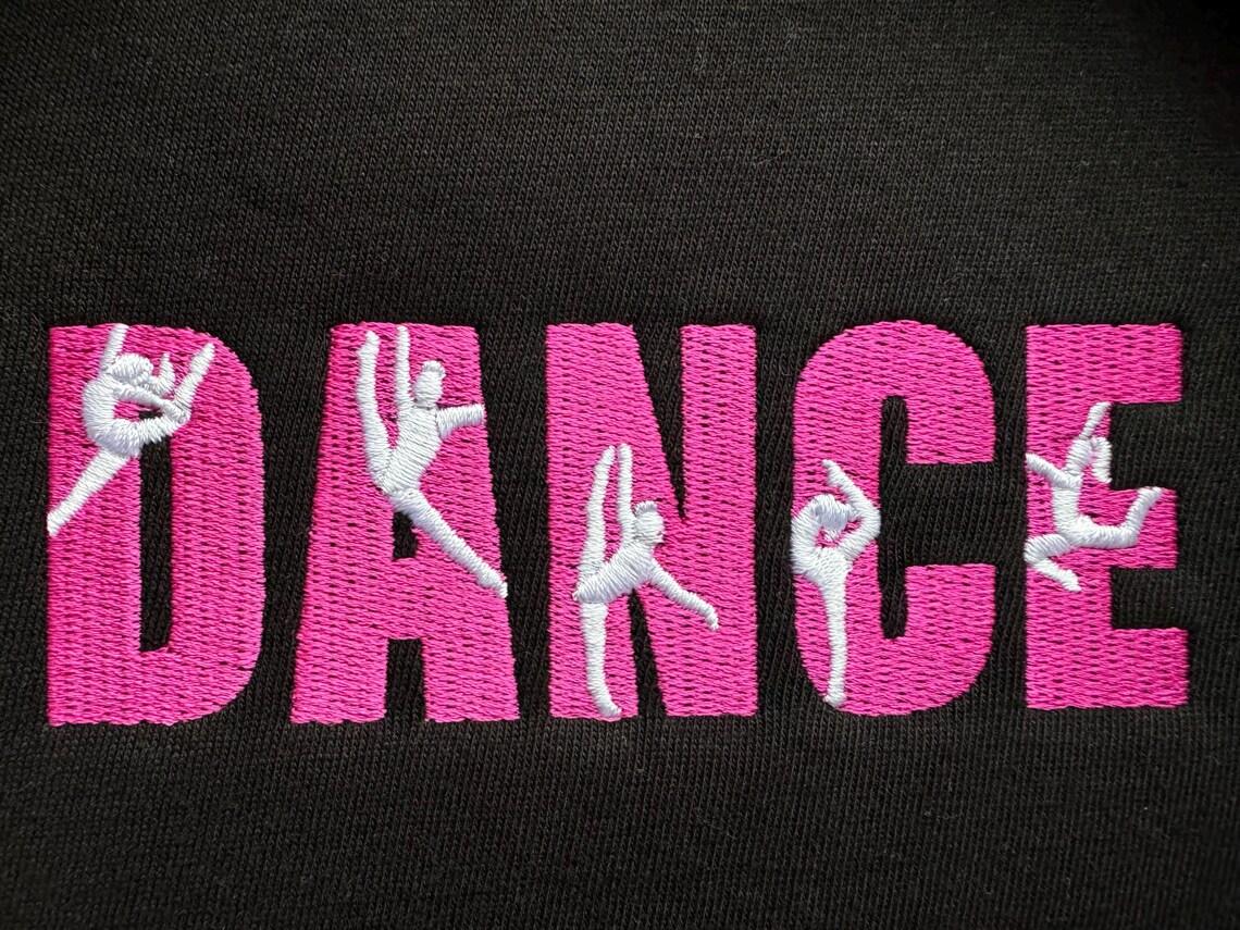 Dance Lettering Embroidery Design, Ballet Dancer Ballerina Machine ...