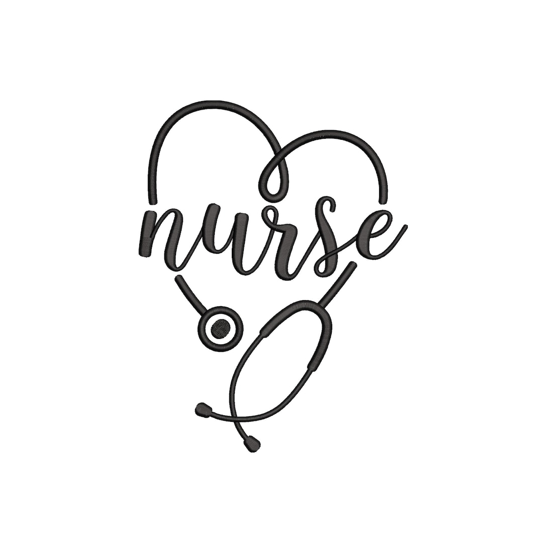 Nurse Embroidery Design, Heart Stethoscope Embroidery File, 4 Sizes, Instant Download - Etsy