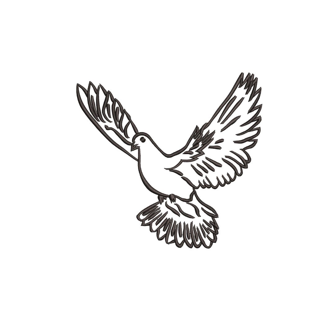 Peace DOVE EMBROIDERY Design – Bird Outline for Machine Embroidery Pes ...