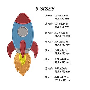 Spaceship Embroidery Design, Spacecraft Rocket Machine Embroidery File ...