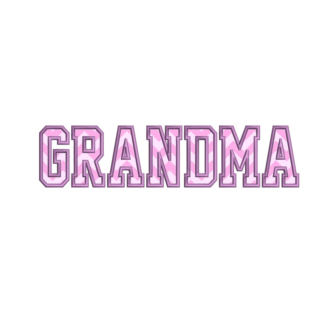 Grandma Applique Embroidery Design, Outline Embroidery File, 6 Sizes ...