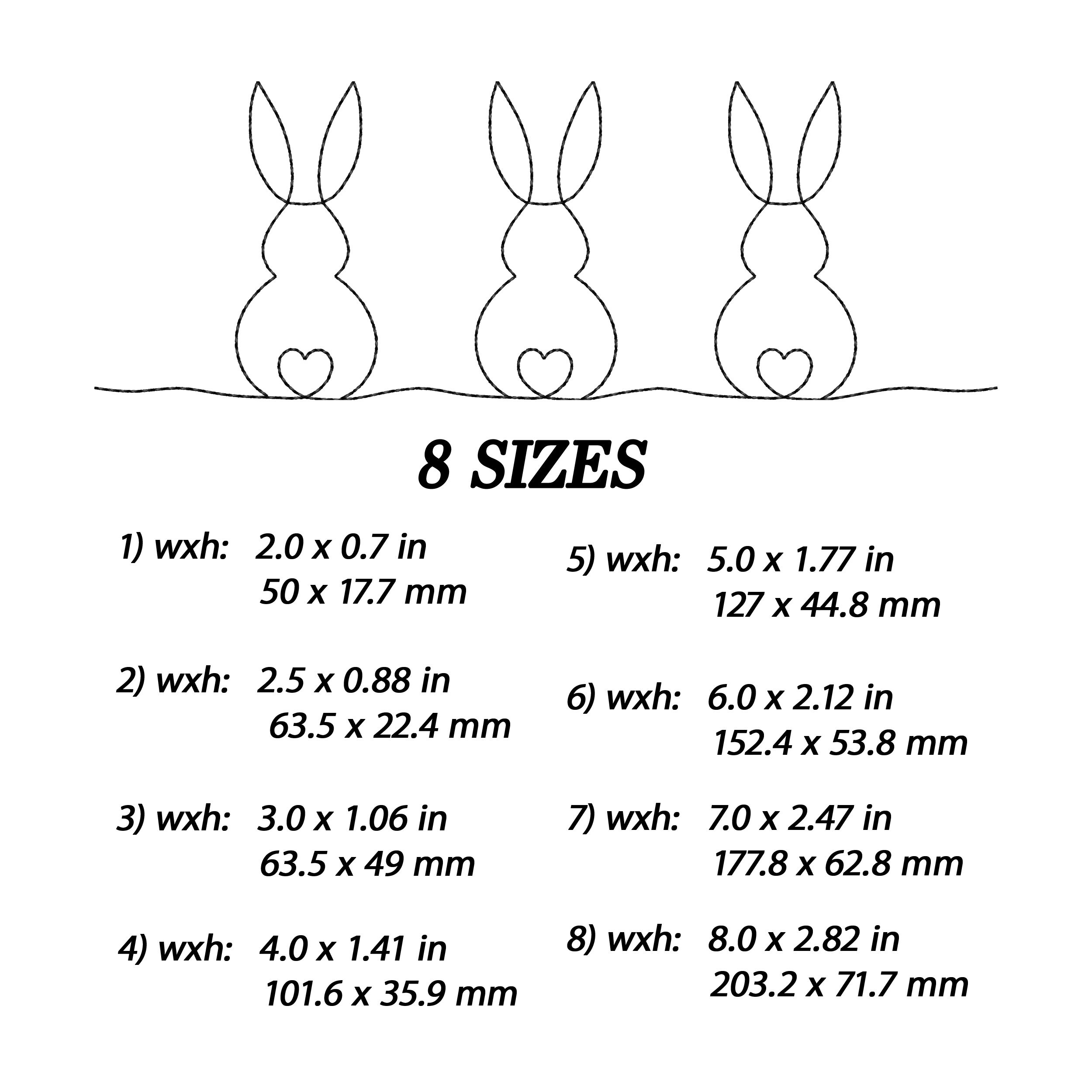 Easter Bunny Outline Embroidery Design: Three Rabbits Silhouette ...