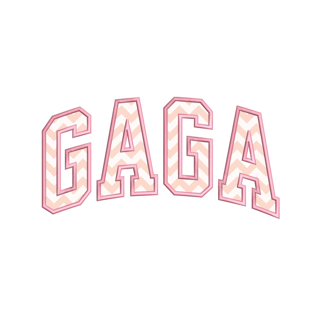 Curved Gaga Applique Embroidery Design, Arched Outline Pattern, 6 Sizes ...