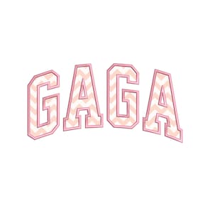 Curved Gaga Applique Embroidery Design, Arched Outline Pattern, 6 Sizes ...