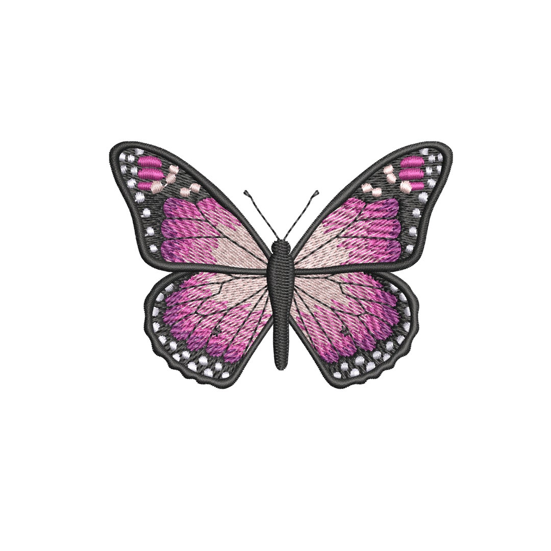 Butterfly Embroidery Design, Pink Butterfly Pattern Machine Embroidery ...