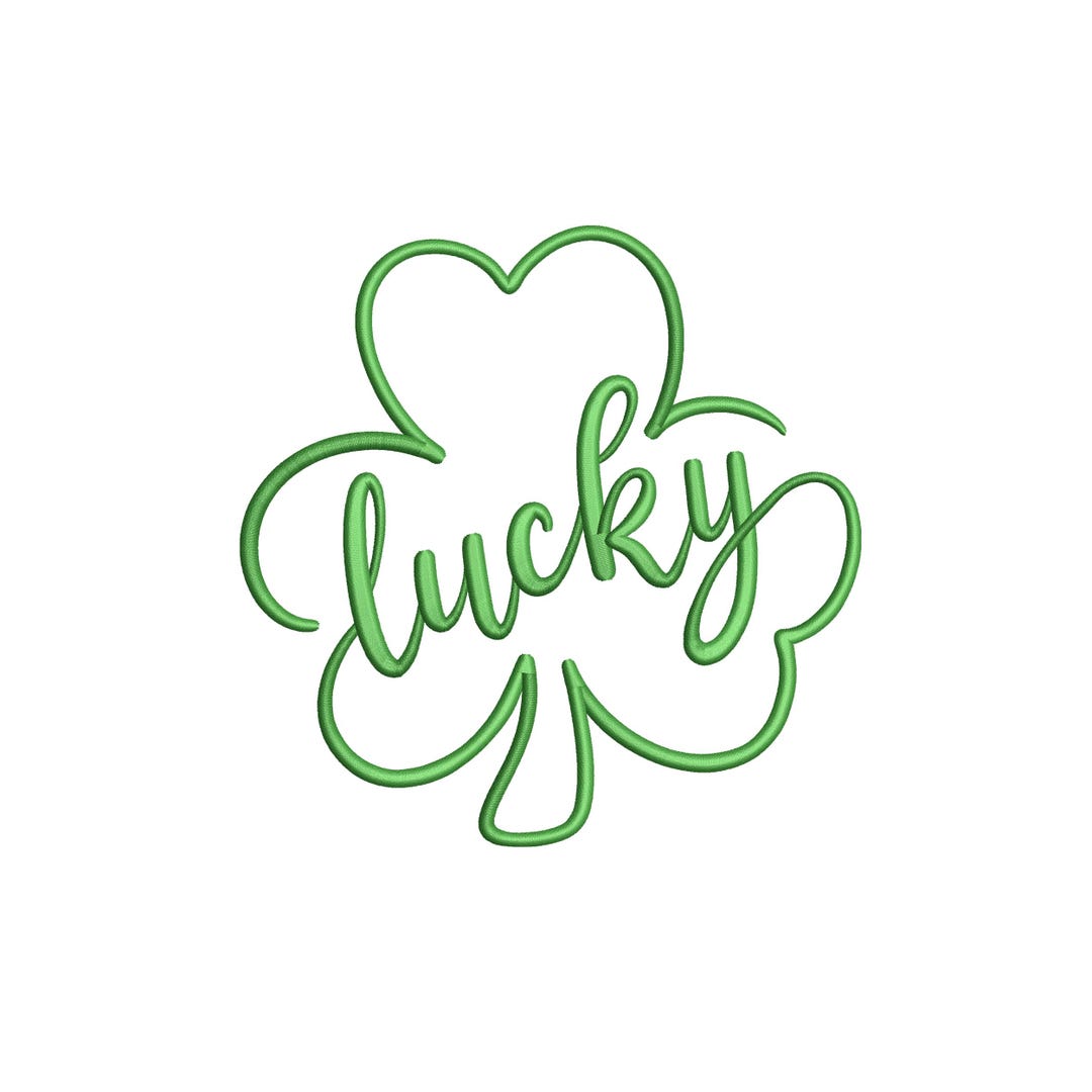 Lucky Shamrock Embroidery Design, St. Patrick's Day Clover, Instant ...