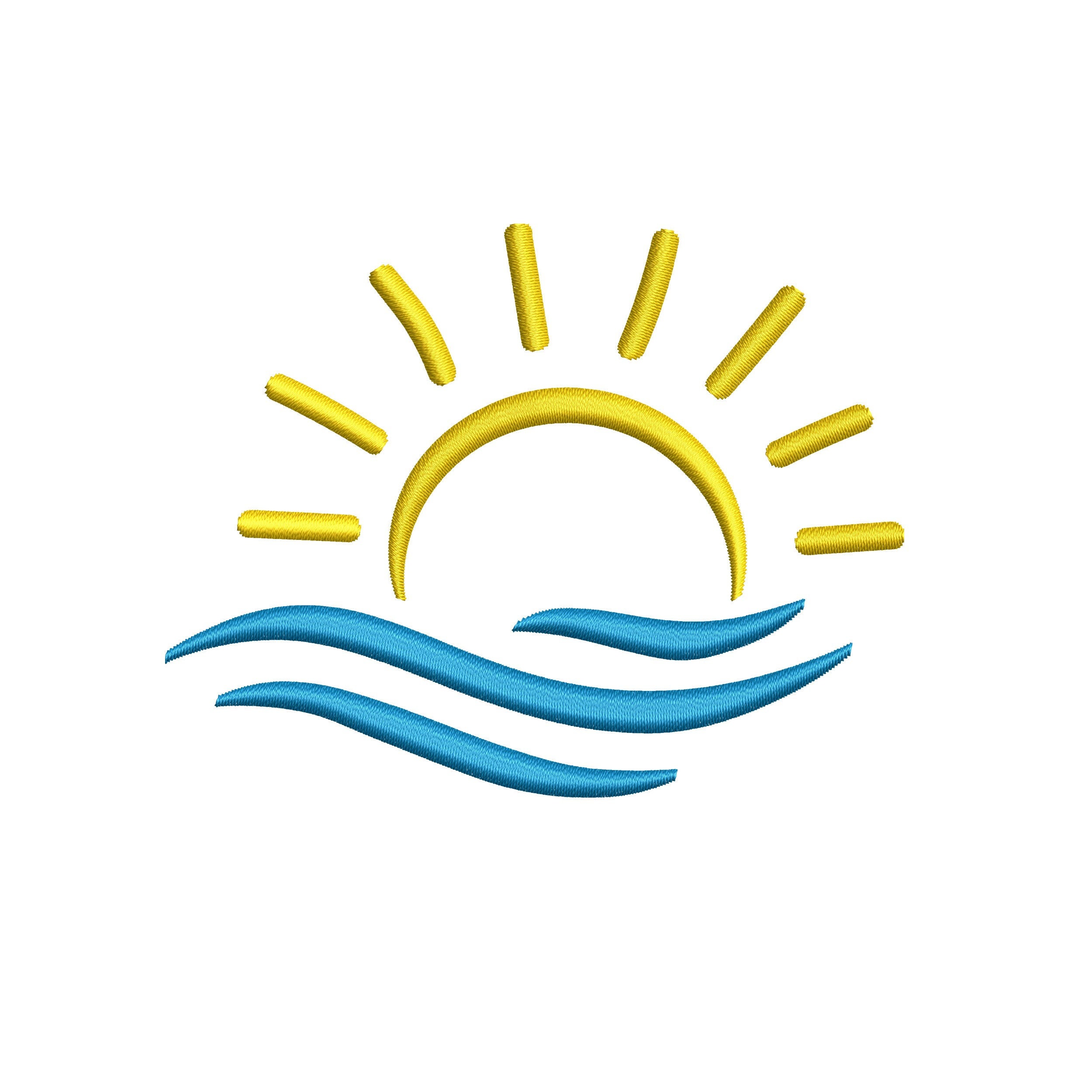 Sunshine Waves Embroidery Design Summer Sunset Sunrise Machine - Etsy