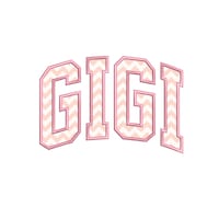 DIGITAL DOWNLOAD EMBROIDERY - Gigi With Heart Cursive - 4x4 5x7 7x5 ...