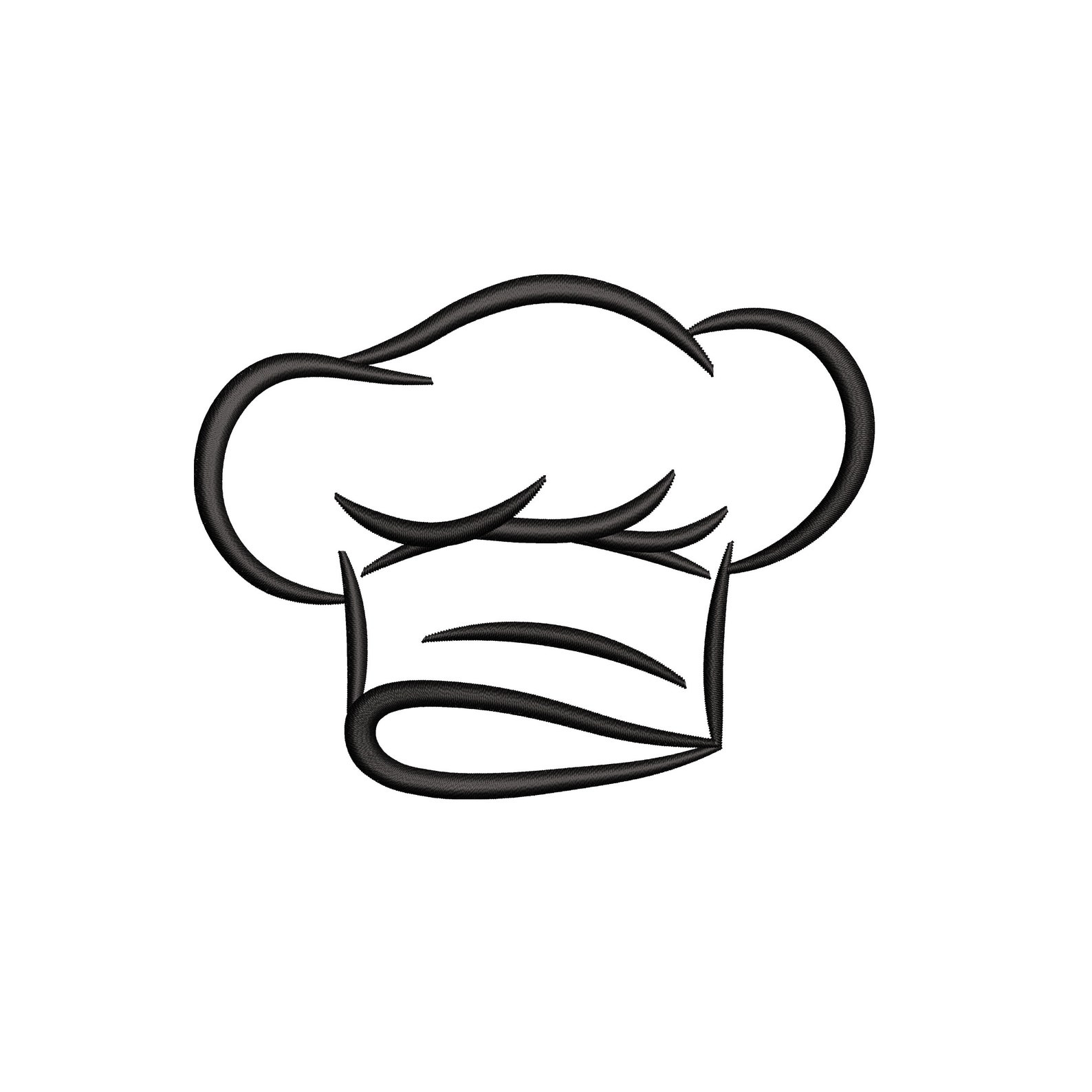Chef Hat Embroidery Design, Kitchen Cooking Outline Machine Embroidery ...