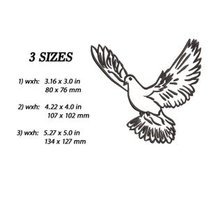 Peace DOVE EMBROIDERY Design – Bird Outline for Machine Embroidery Pes ...