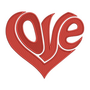 Love Heart Shape Embroidery Design - Etsy