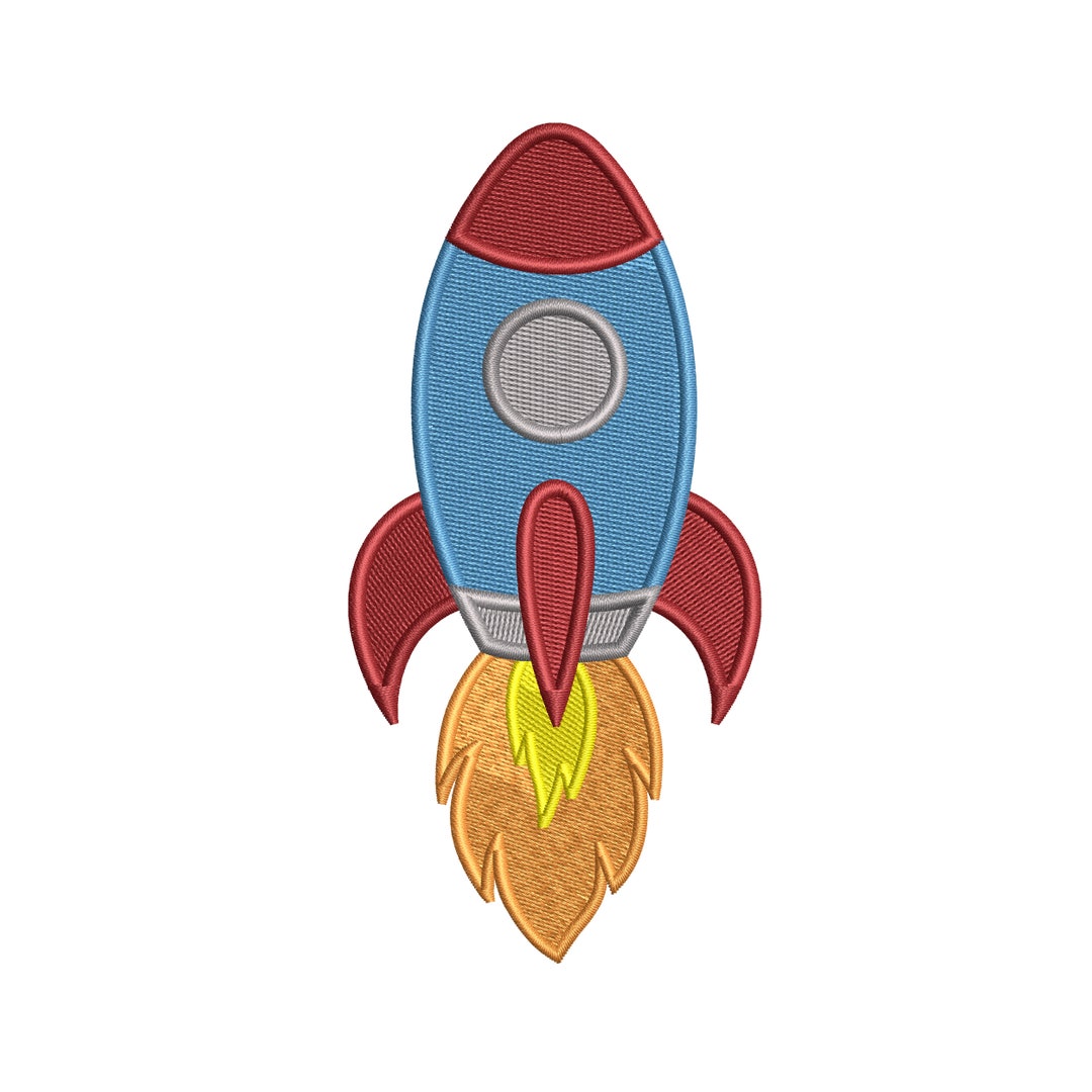 Spaceship Embroidery Design, Spacecraft Rocket Machine Embroidery File ...