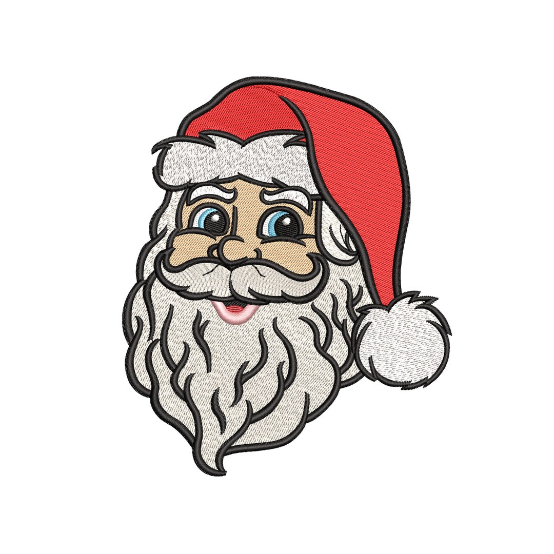 Santa Face Embroidery Design: Christmas Machine Embroidery (digital ...