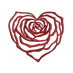 Rose Heart Outline Embroidery Design, Valentine's Day Embroidery ...