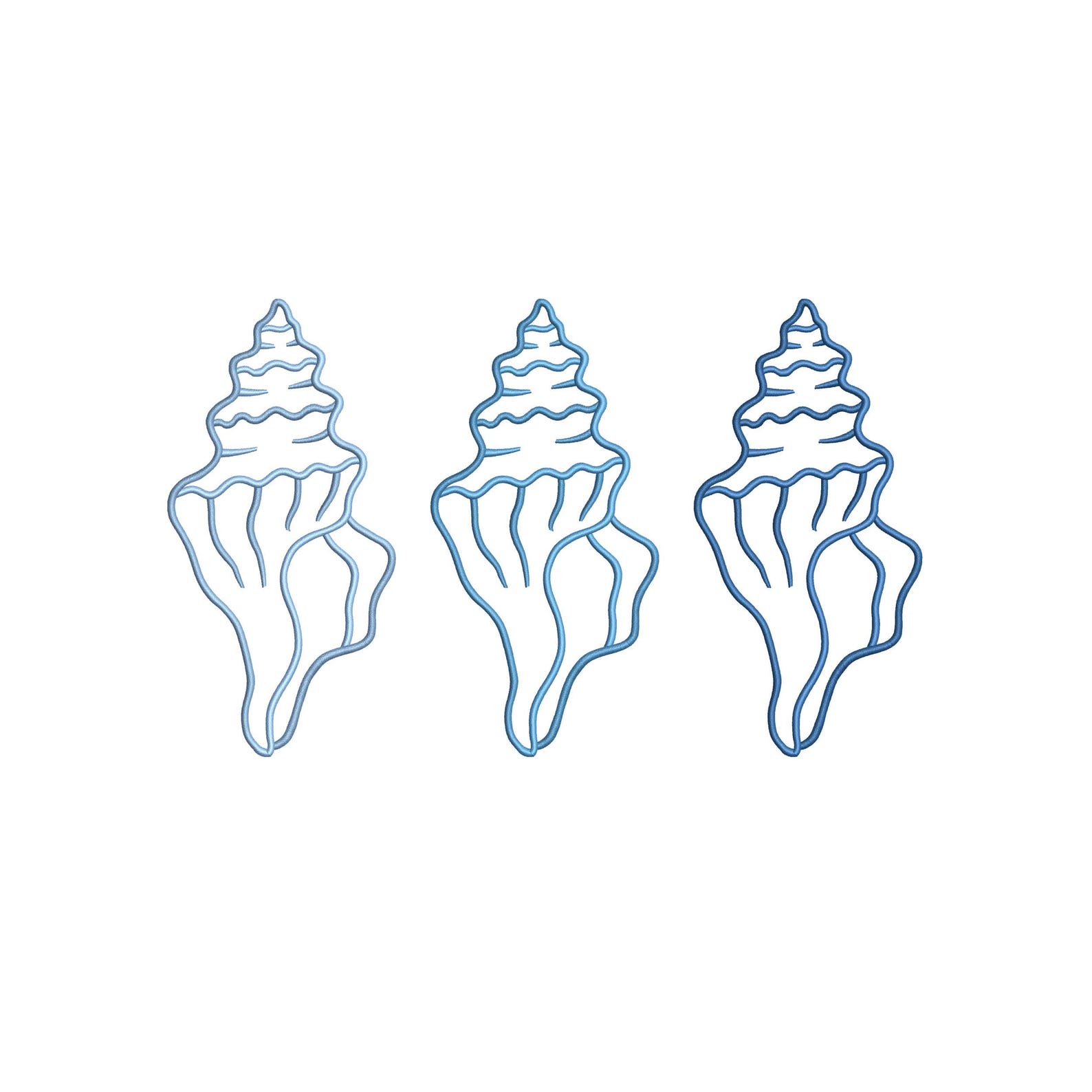 Seashell Outline Embroidery Design, Nautical Embroidery File, 6 Sizes ...