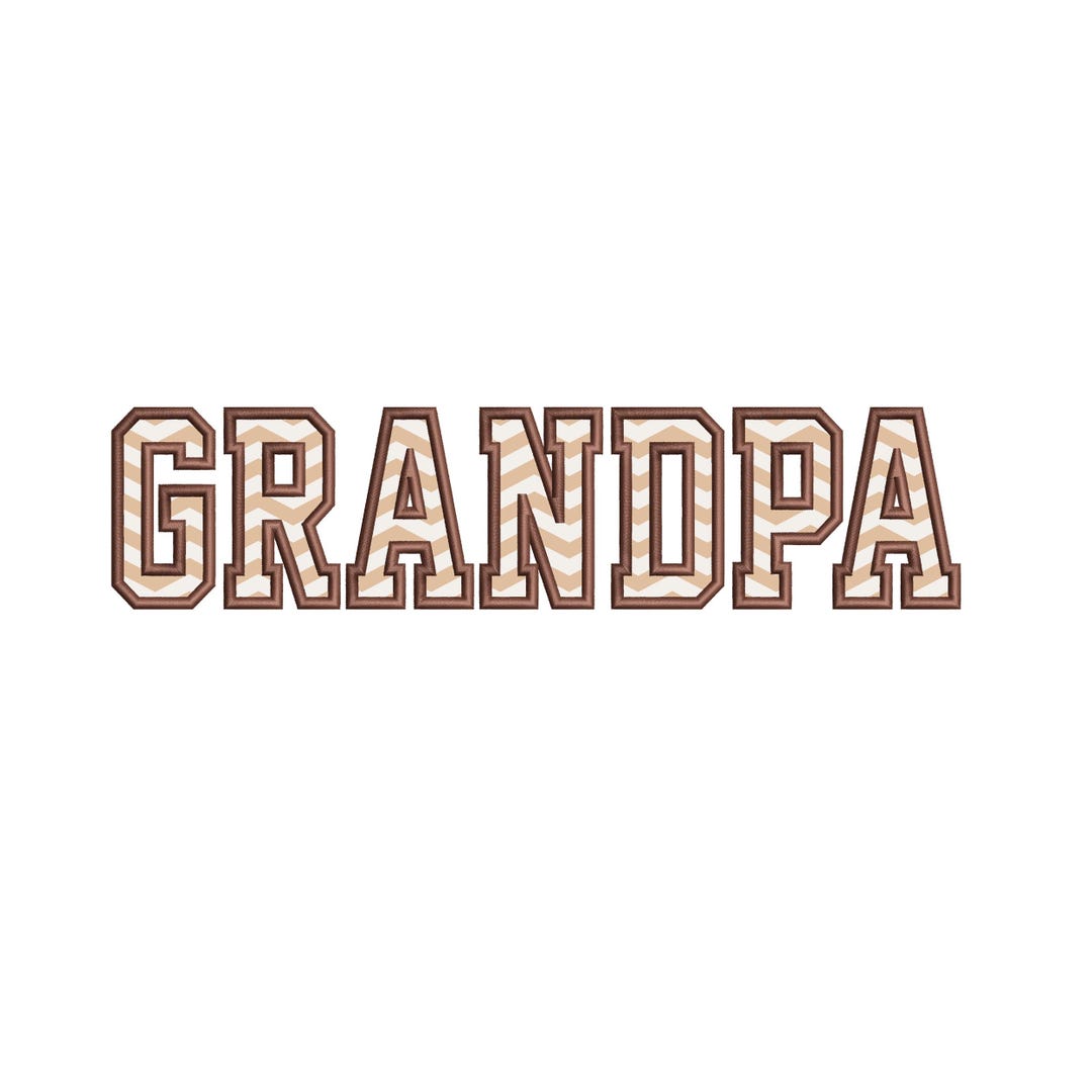 Grandpa Applique Embroidery Design, Outline File, 6 Sizes, Instant ...