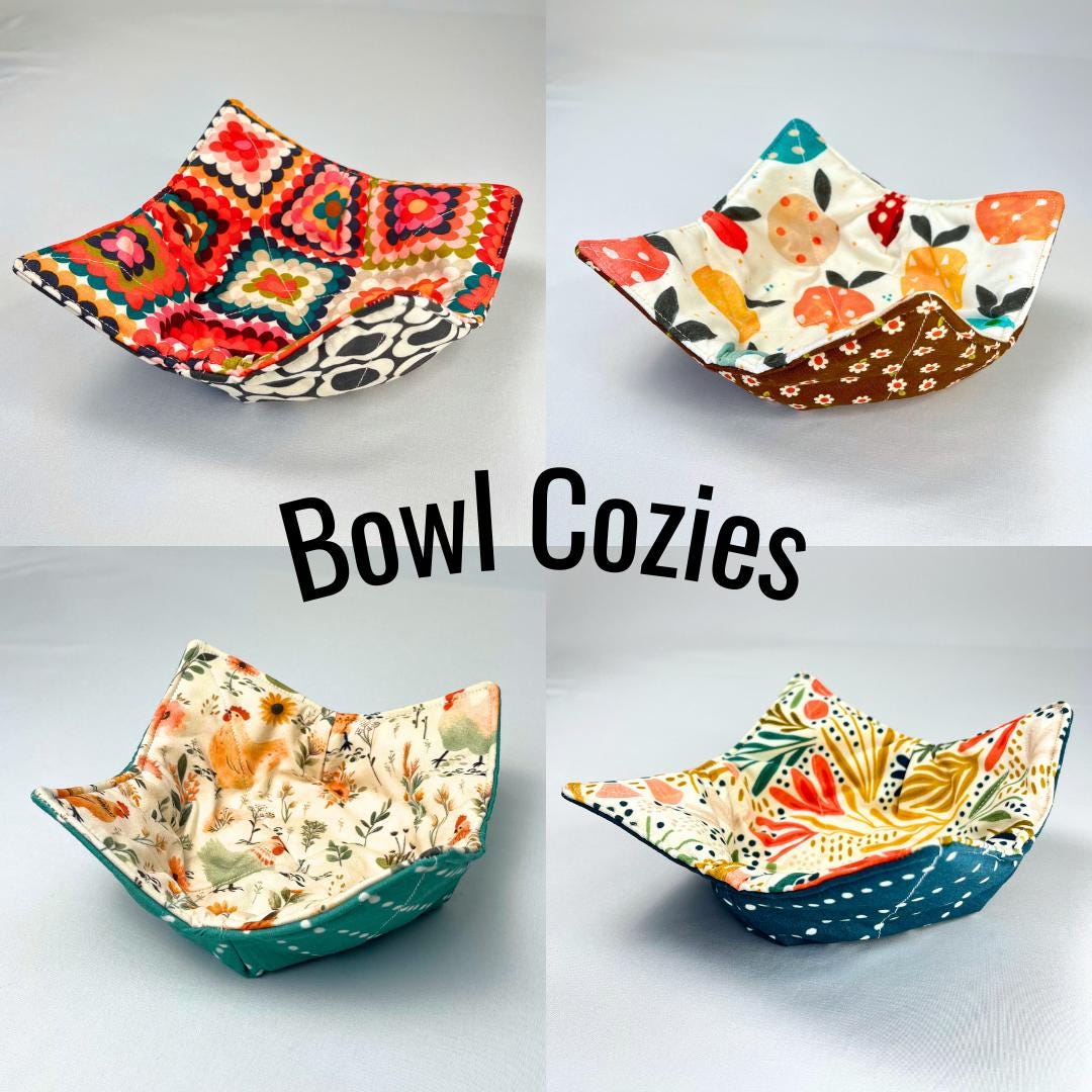 Spoonflower Microwave Bowl Cozy: Reversible Cotton Bowl Holder - Etsy