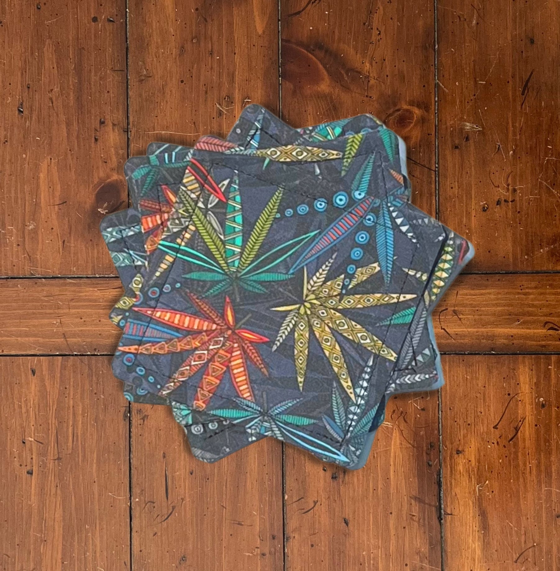 Boho Weed Cloth Coasters Weed Lover Gift Table Decor Housewarming Gift ...