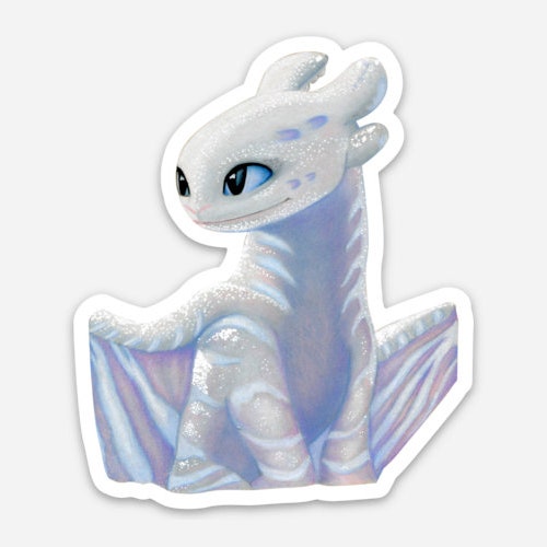 Light Fury Inspired Vinyl Sticker Dragon Sticker Vinyl - Etsy