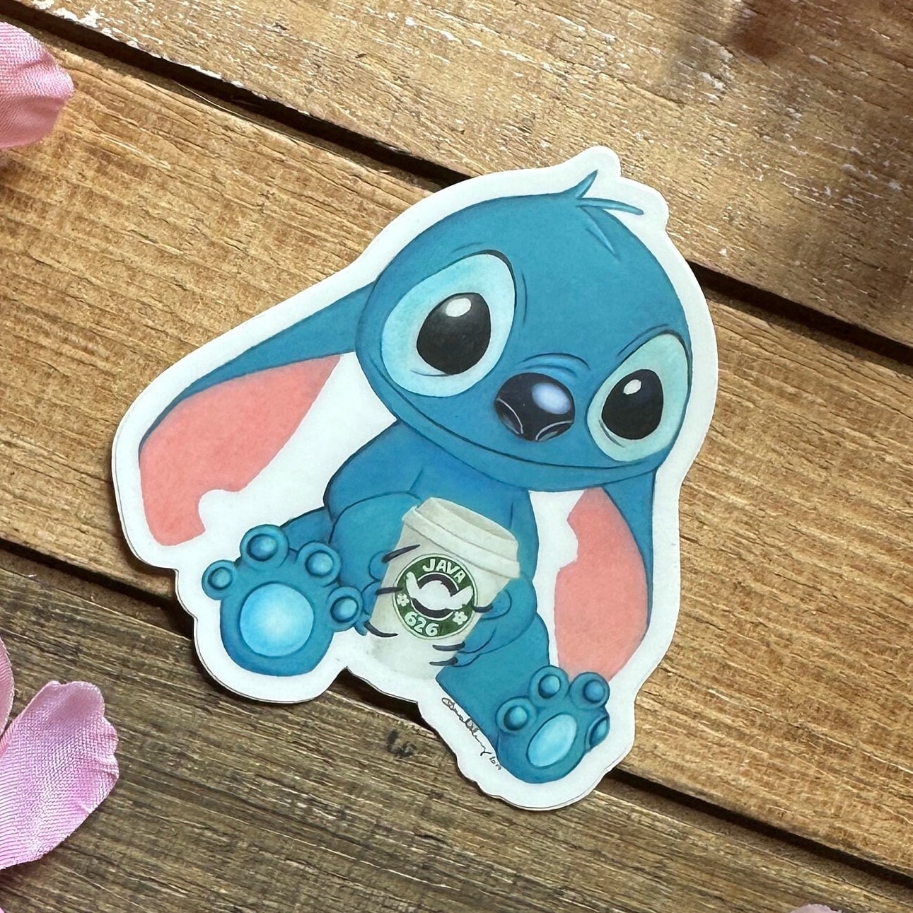 Stitch Inspired Coffee Vinyl Sticker - Etsy