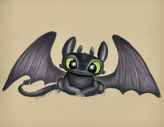 Night Fury Dragon Drawing