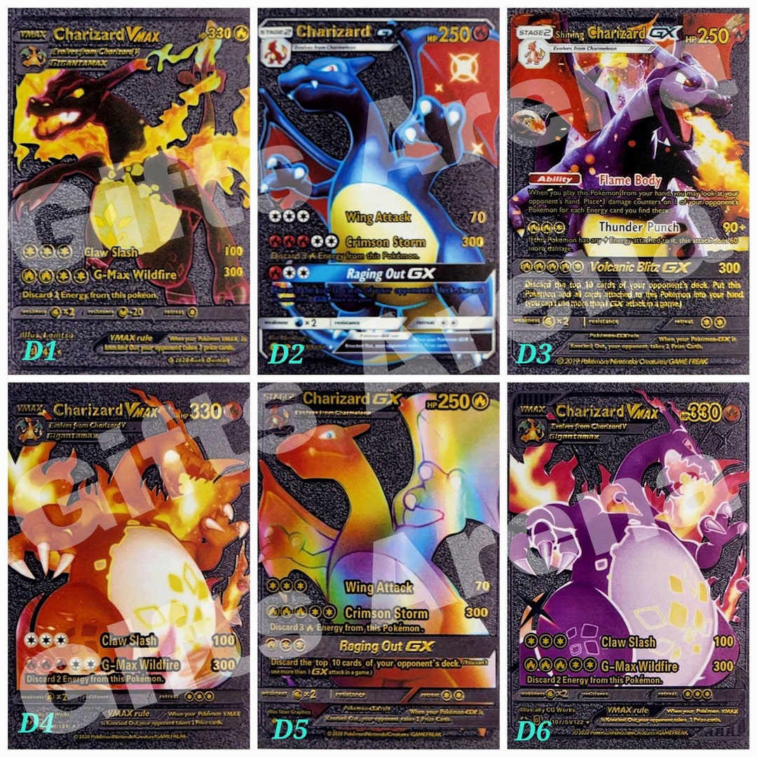 Charizard Series in BLACK GOLD Pokemon Cards Trading Cards - Etsy