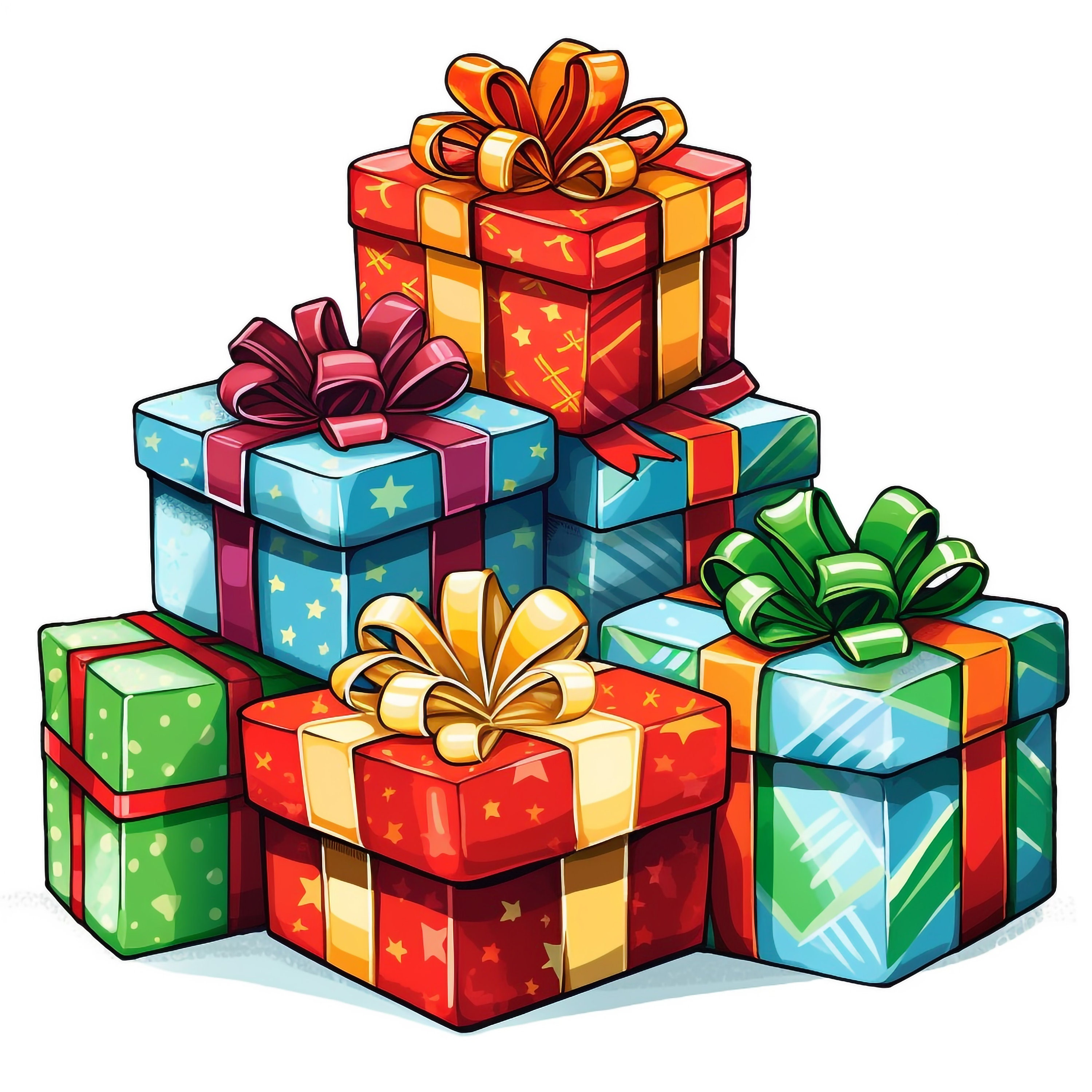 Watercolor Christmas Presents 10 Digital Clipart Bundle - Etsy UK