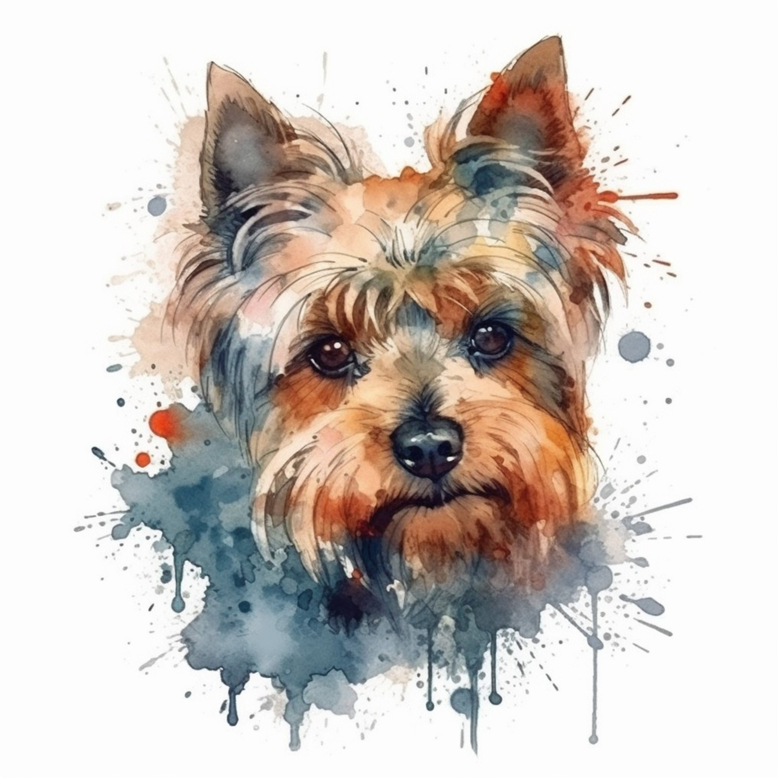 Watercolor Yorkshire Terrier Puppy Clipart Set of 10 High Quality Jpgs ...