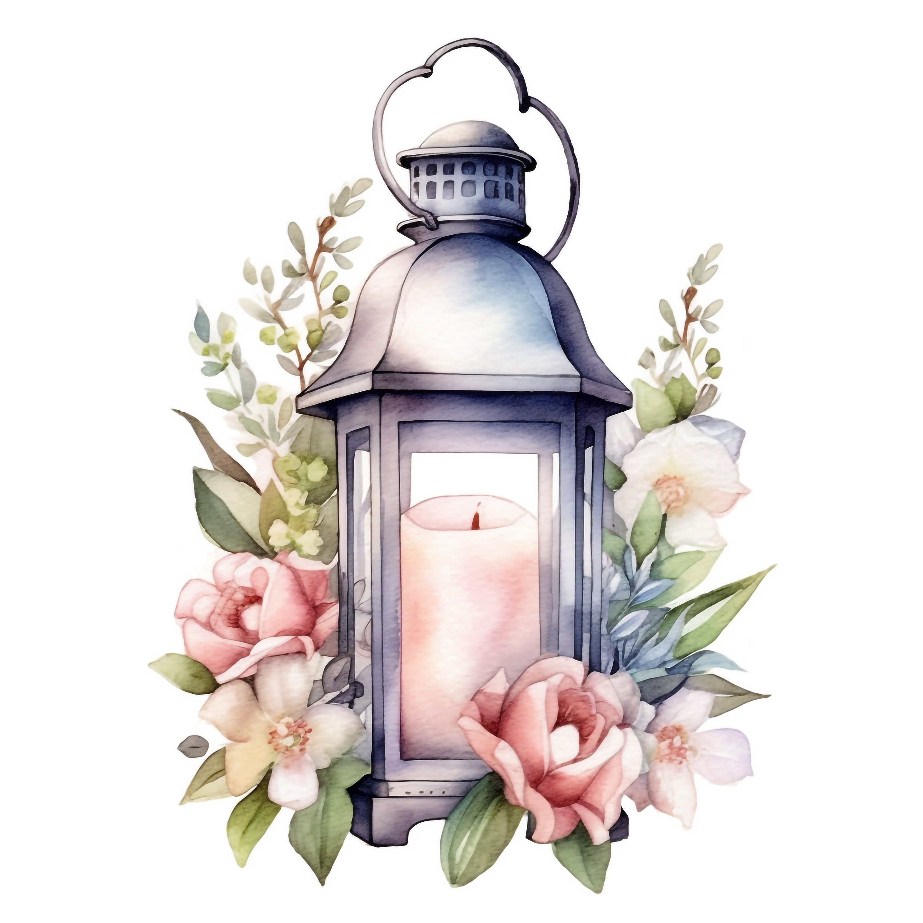 Watercolor Cottagecore Lantern 10 Digital Clipart Bundle - Etsy