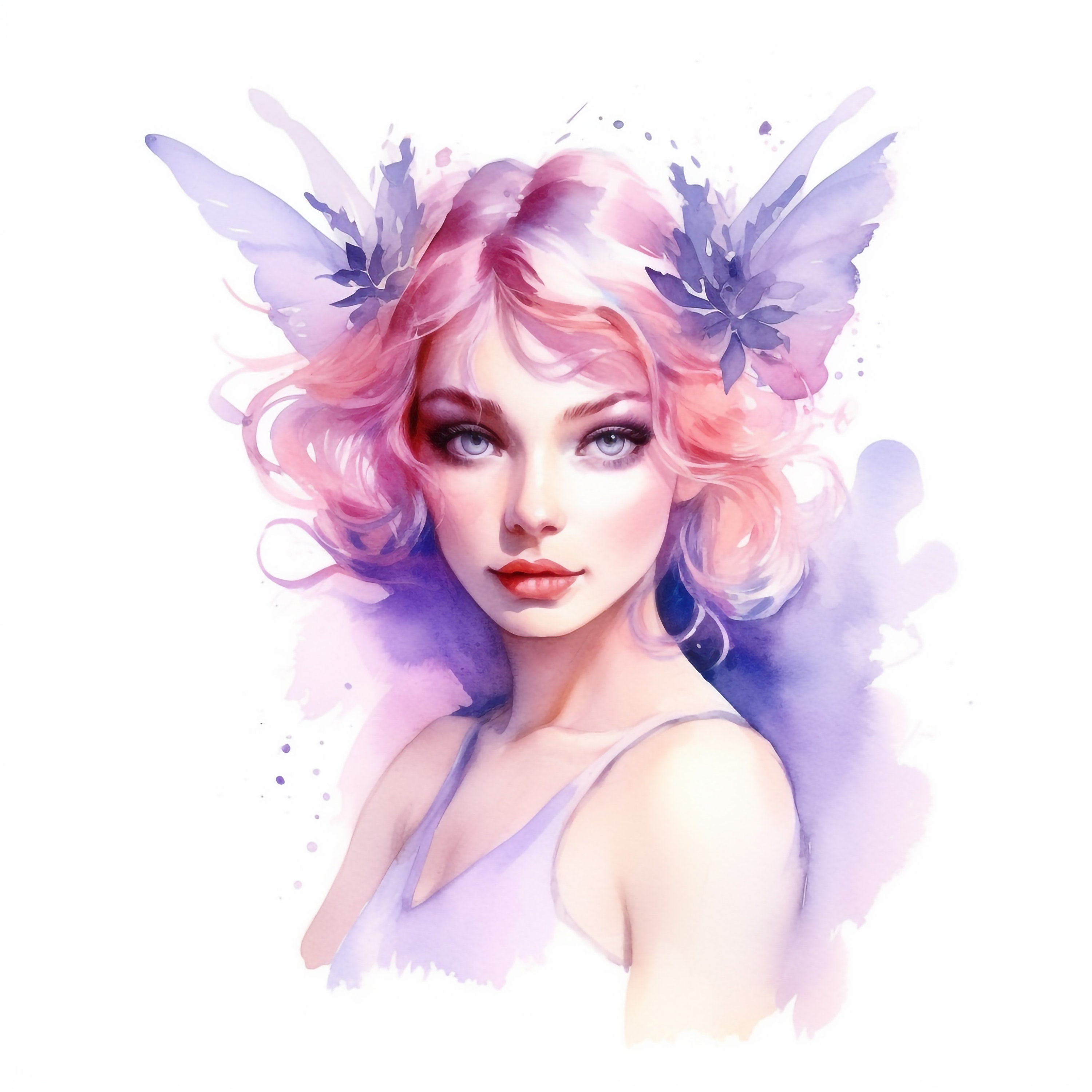 Watercolor Pink Fairy Clipart 10 Digital Clipart Bundle High Quality ...