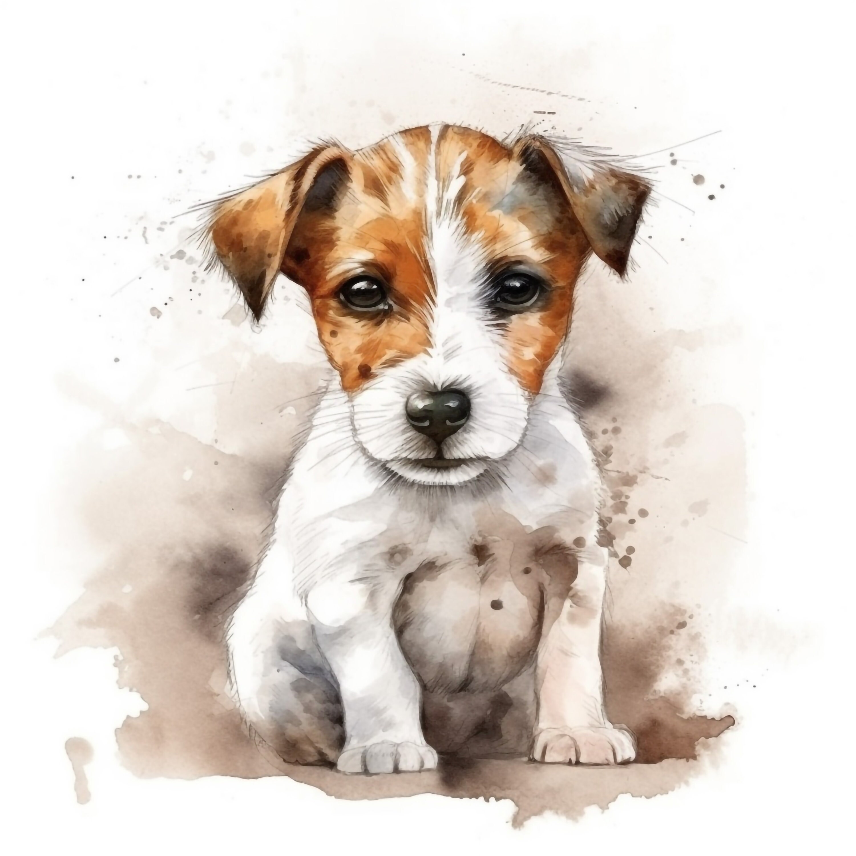 Watercolor Jack Russell Puppy Clipart Set of 10 High Quality Jpgs ...