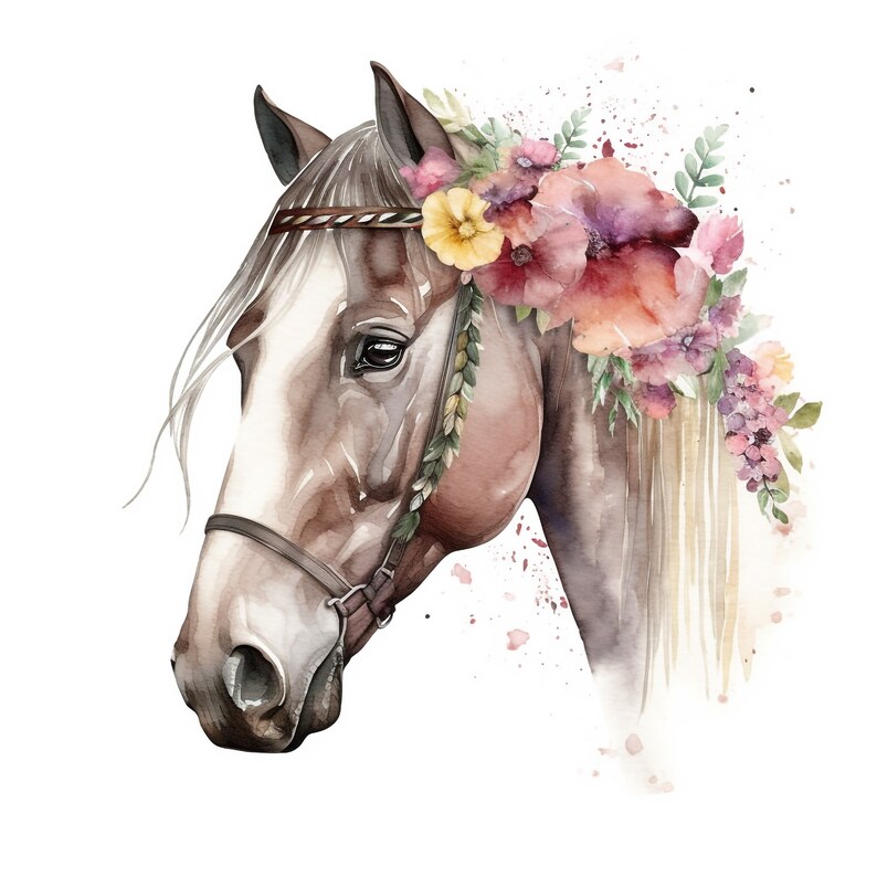 Watercolor Horse Clipart Set of 10 High Quality Jpegs - Etsy