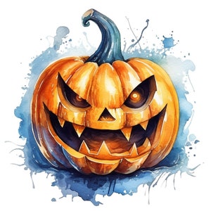 Watercolor Jack O' Lantern 10 Digital Clipart Bundle High Quality ...