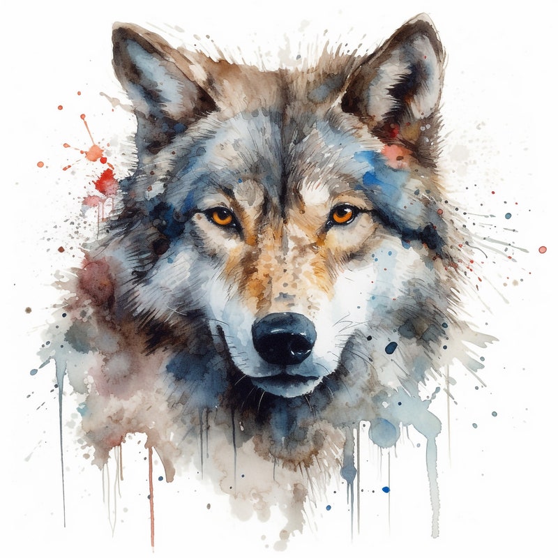 Wolf Watercolor - Etsy