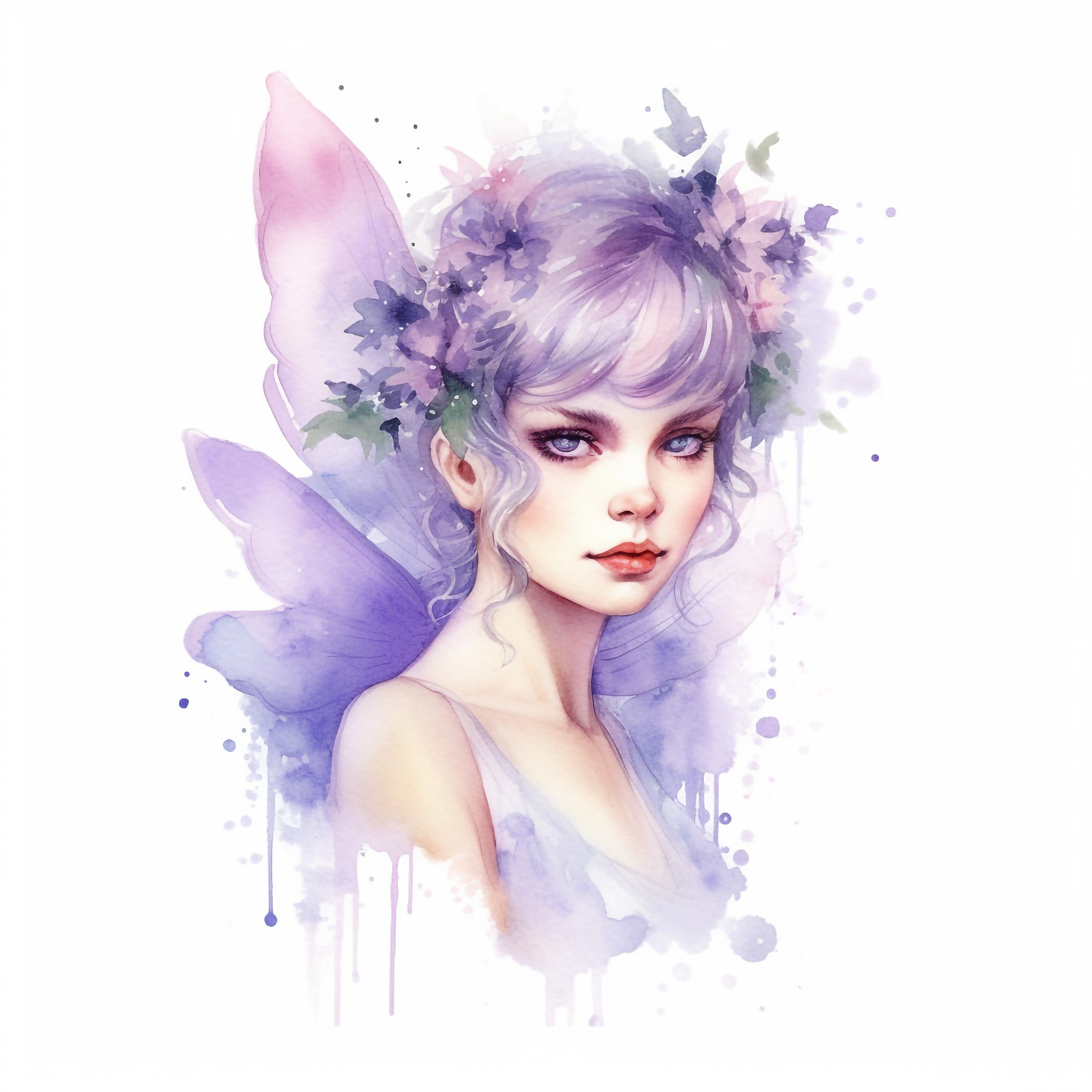 Watercolor Pink Fairy Clipart 10 Digital Clipart Bundle High Quality ...