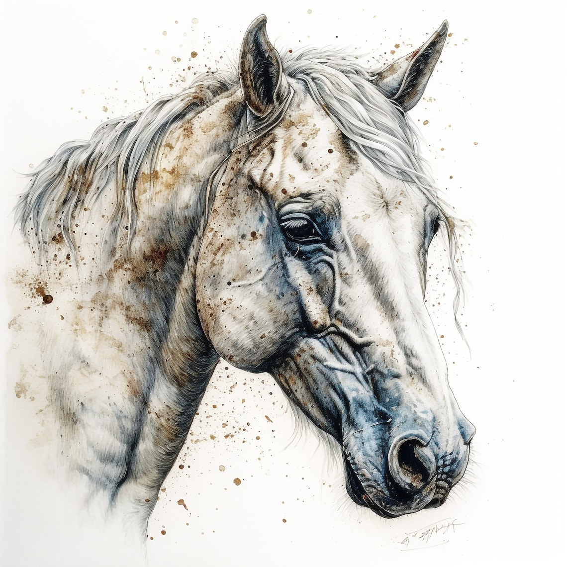 Watercolor White Horse Clipart Set of 10 High Quality Jpgs - Etsy