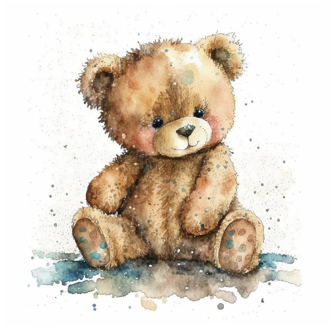 Watercolor Teddy Bear - 10 Digital Clipart Bundle - High Quality Images ...