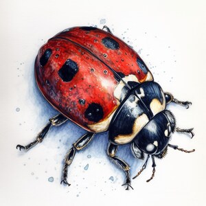 Watercolor Ladybug Clipart - Set of 10high Quality Images - Digital ...