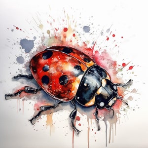 Watercolor Ladybug Clipart - Set of 10high Quality Images - Digital ...